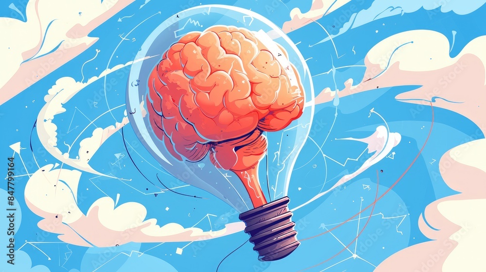 Let your creativity soar as you envision a brain inside a hot air ...