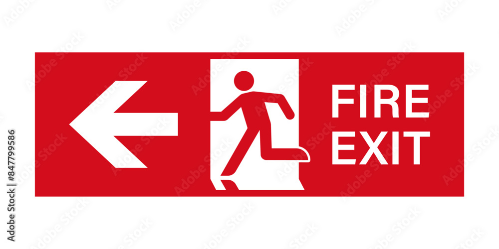 Exit Sign. Fire Exit Sign. Emergency Fire Exit Sign. Vector ...