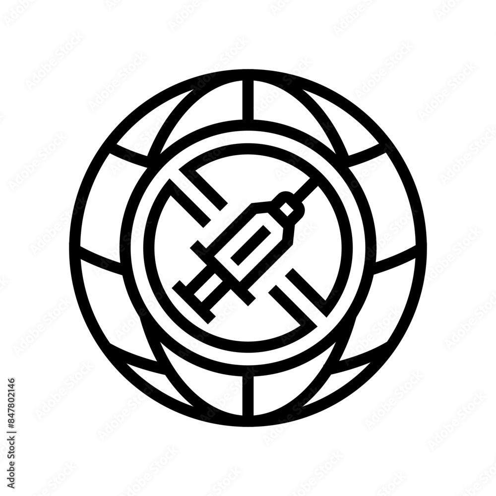 against drug abuse international day line icon vector. against drug ...