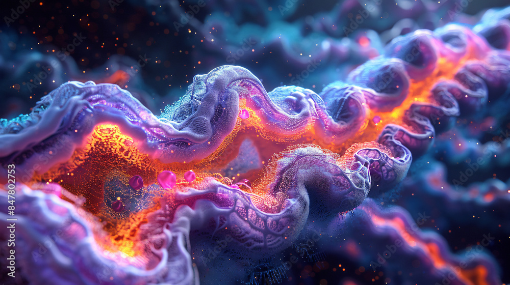 Prismatic Organelles: A captivating 3D scene where cellular organelles ...