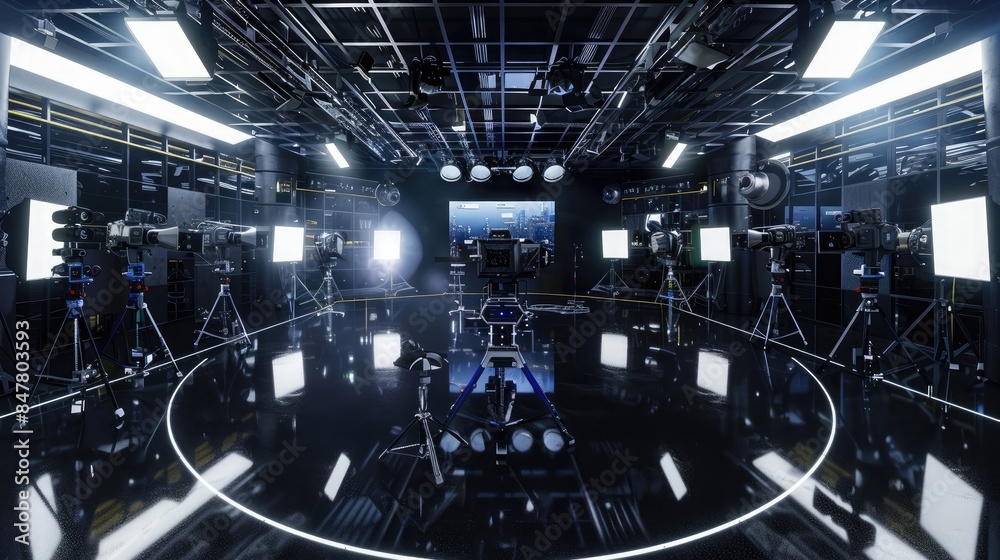 Foto de VR 360 studio panorama with reflections. Animation hdri ...