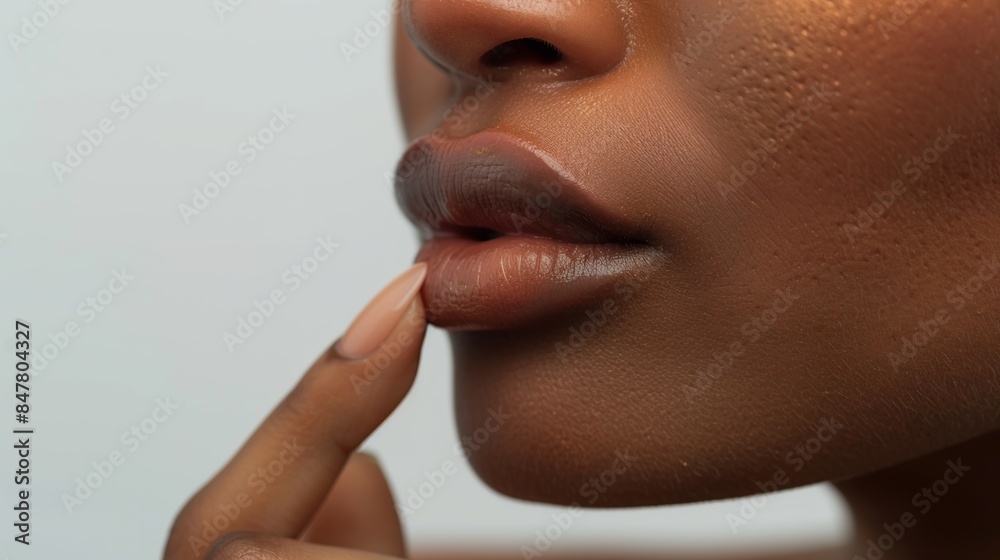 A closeup of the hand with well-groomed nails, the skin is clean and ...