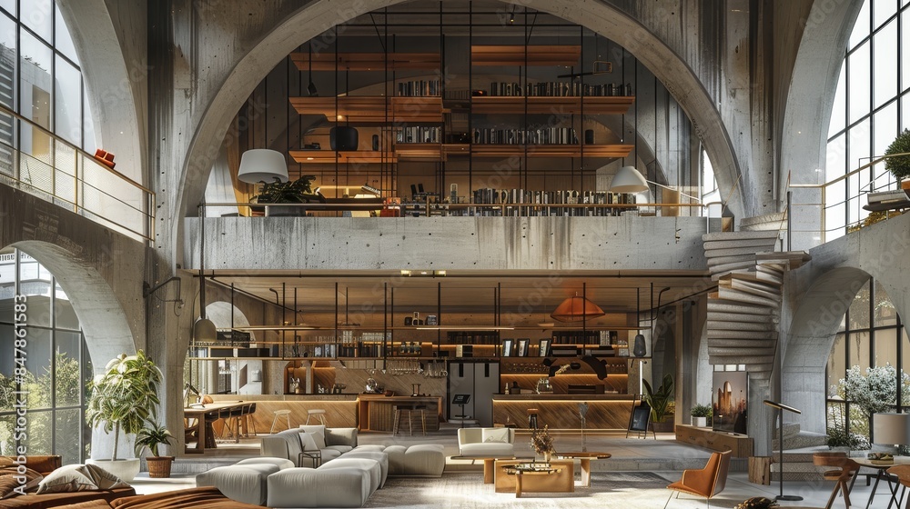 Some creative designs for the interior of the old factory building ...