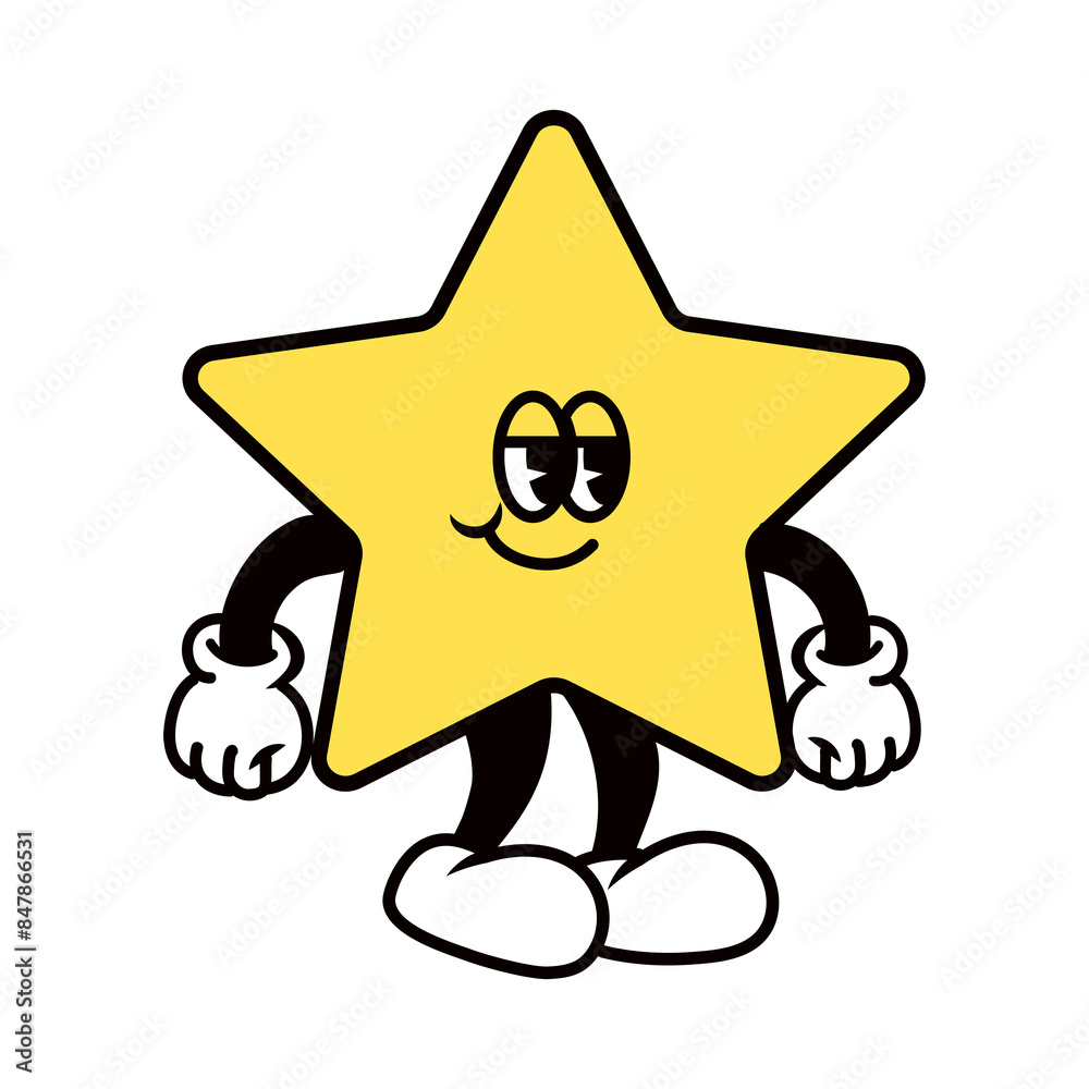 Smiling star png, cartoon character illustration, transparent ...