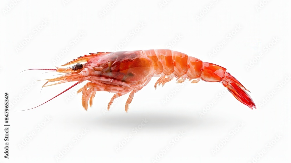 High-resolution image of fresh shrimp isolated on white background ...