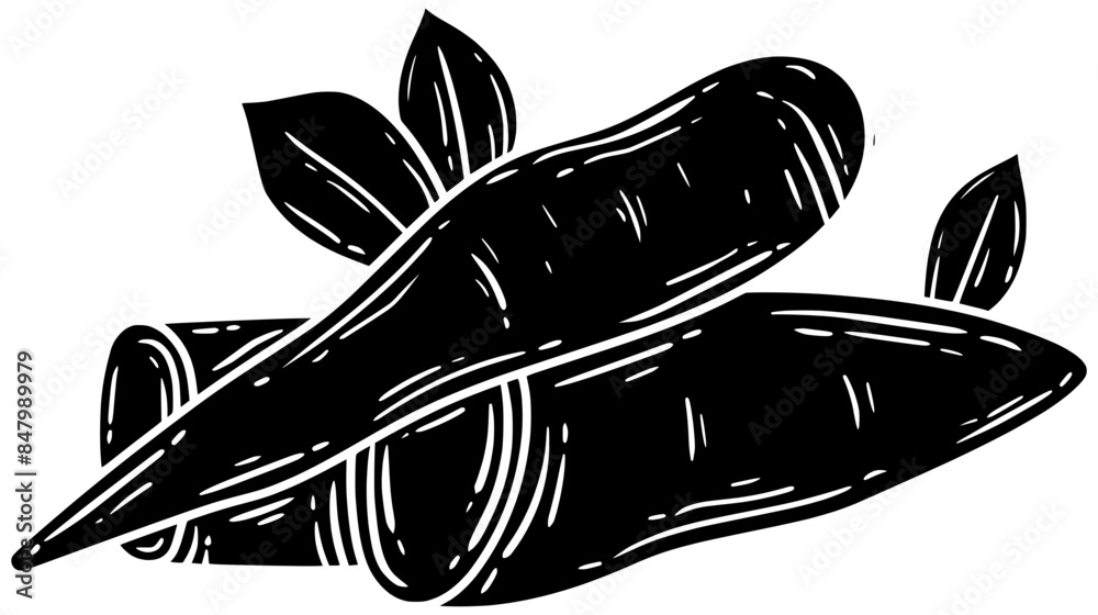 cassava illustration food silhouette tropical logo tapioca icon root ...