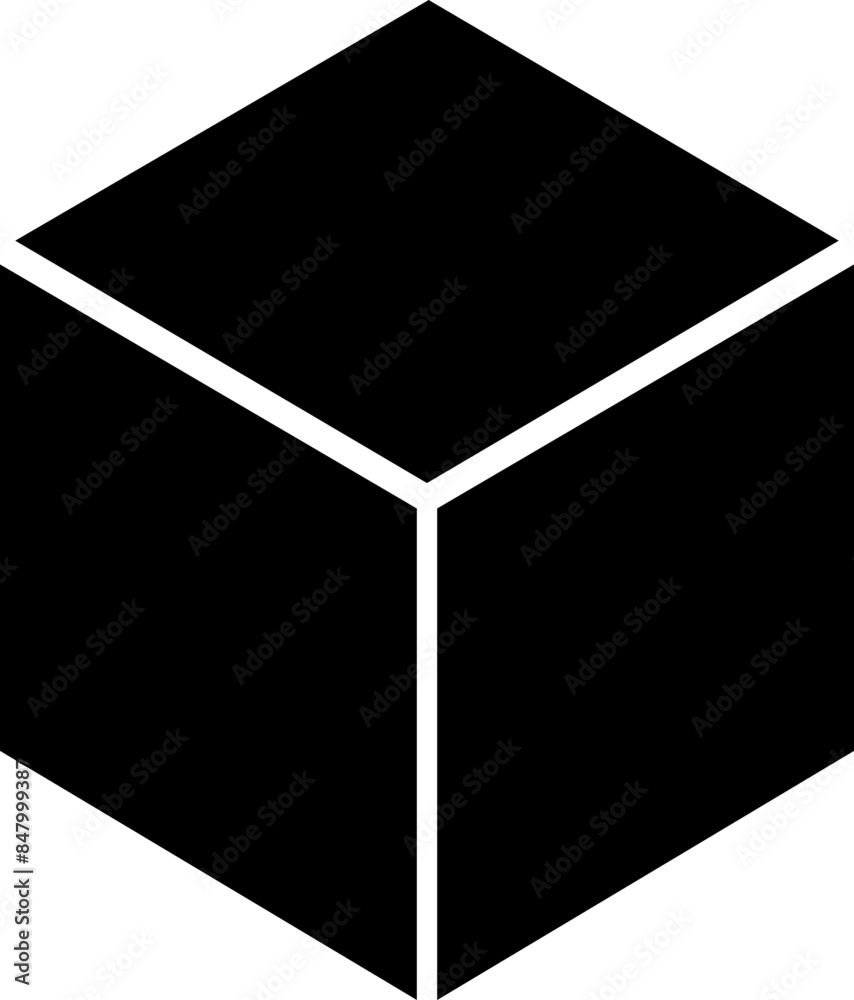 Cube vector icons. Black Cube icons. simple template virtual reality ...