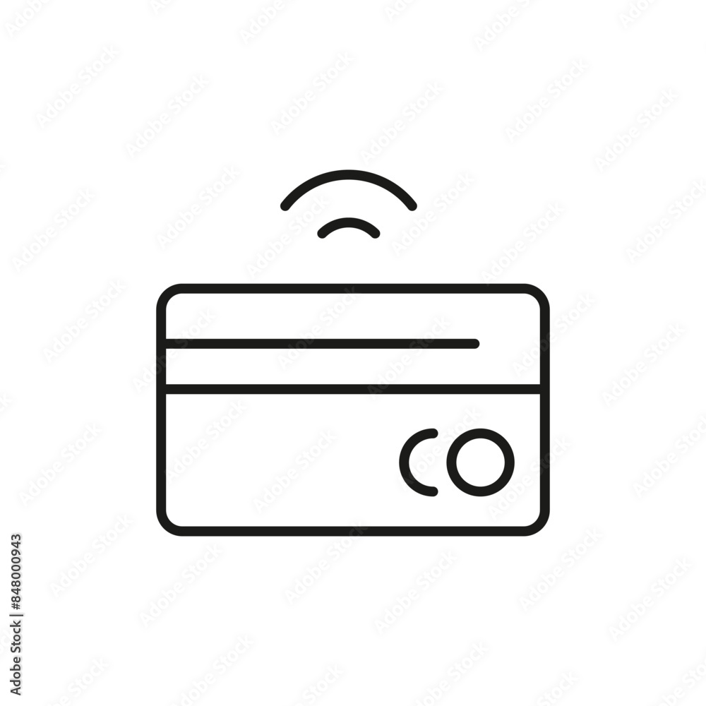 Payment Card icon. Depicts a credit card, symbolizing electronic ...