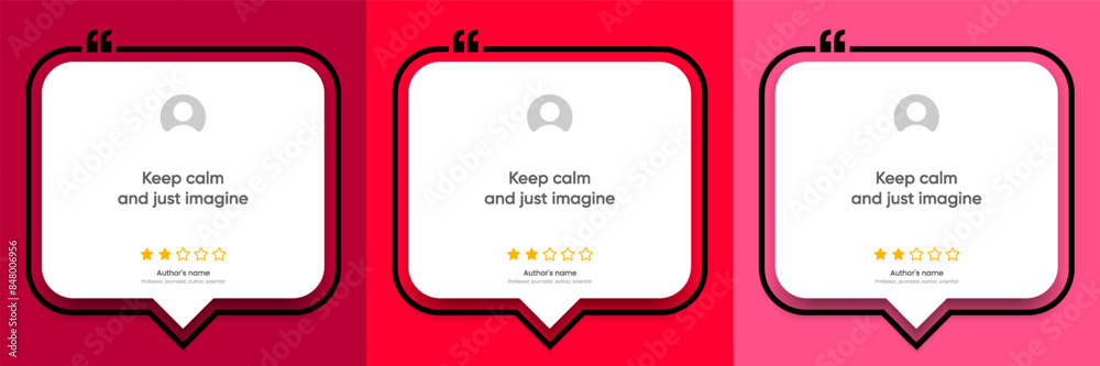 3D bubble testimonial banner, quote, infographic. Social media post ...