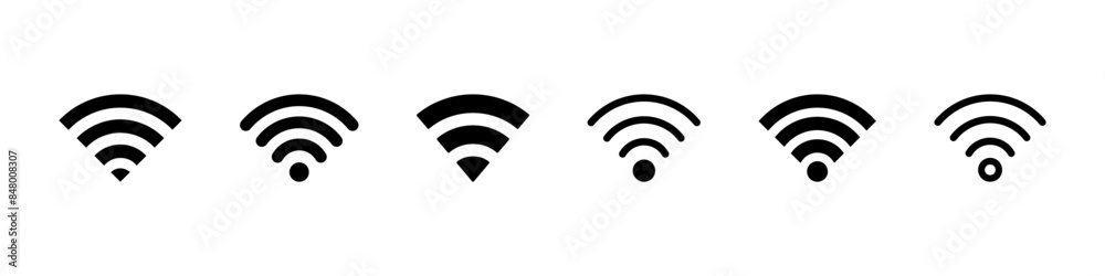 Wi-Fi icon set. Network symbol. Wireless connection vector illustration ...