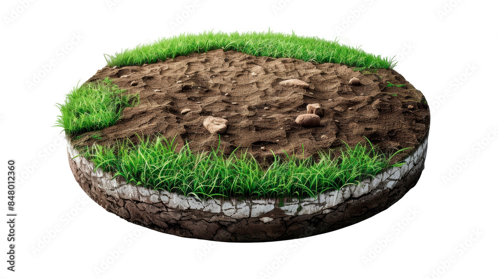 Cross-section of soil with grass layer Stock Illustration | Adobe Stock
