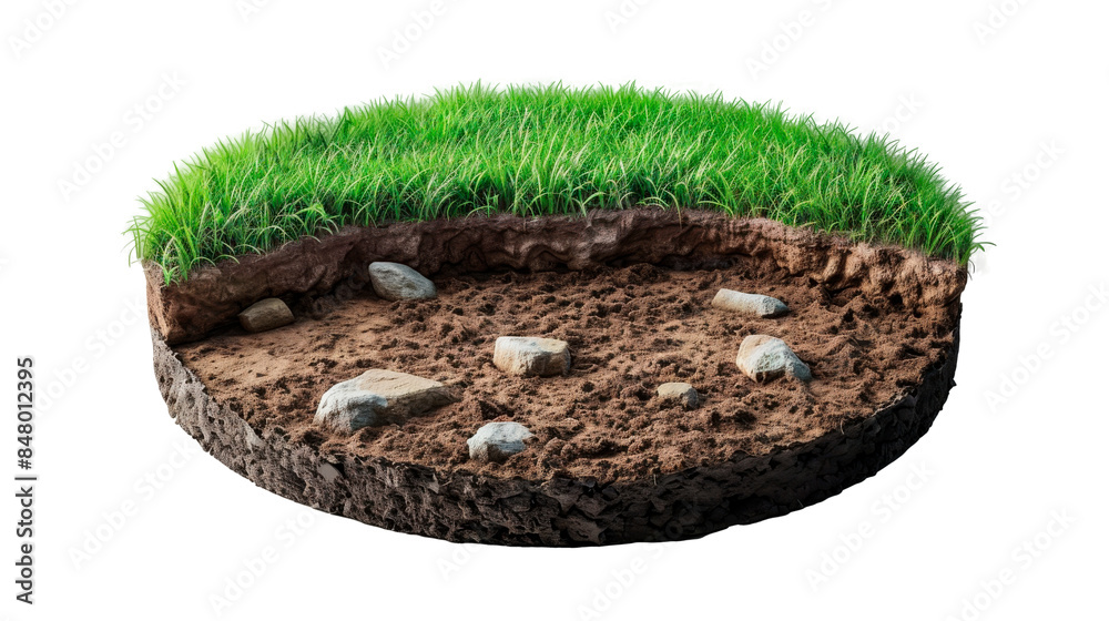 Cross-section of grass turf and soil Stock Illustration | Adobe Stock