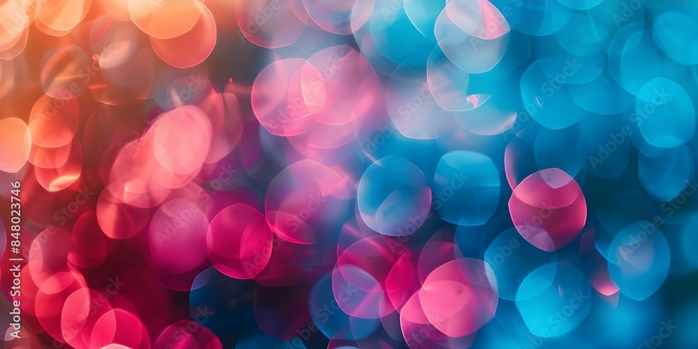 Blurred blue and pink shapes suggest adaptability and agile development ...