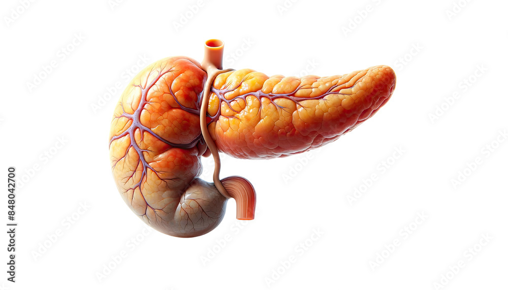 human Pancreas Anatomy cut out transparent isolated on white background ...