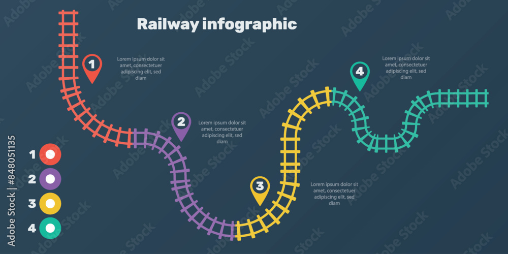 Railroad tracks, railway simple icon, rail track direction, train ...