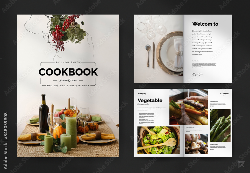 Cookbook Stock Template | Adobe Stock