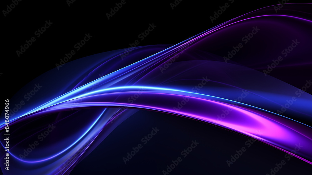 Dynamic Purple and Blue Light Trails Creating Curved Flowline Shapes on ...