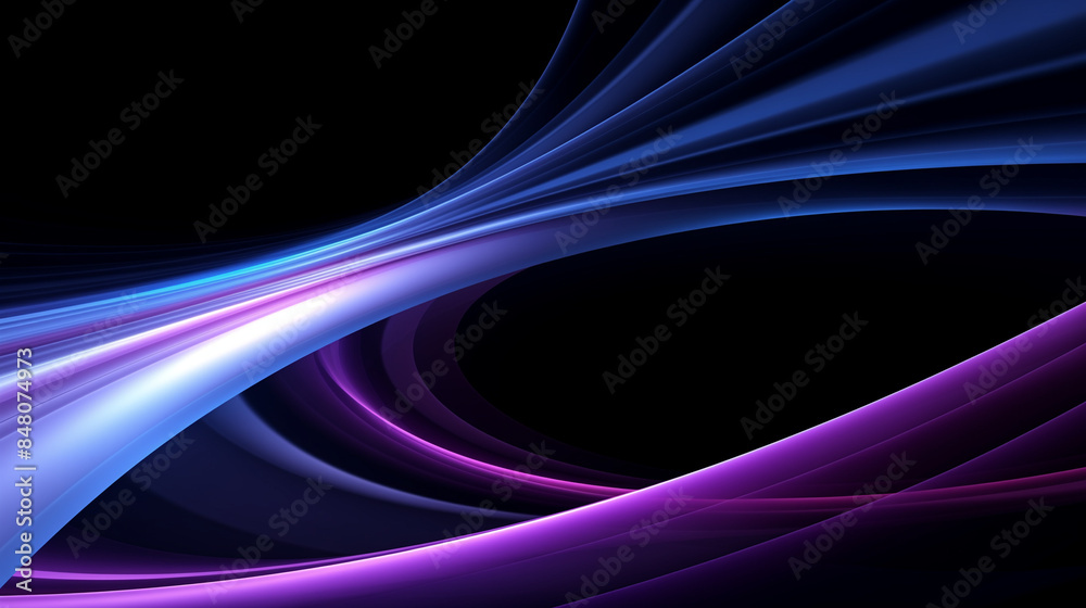 Dynamic Purple and Blue Light Trails Creating Curved Flowline Shapes on ...