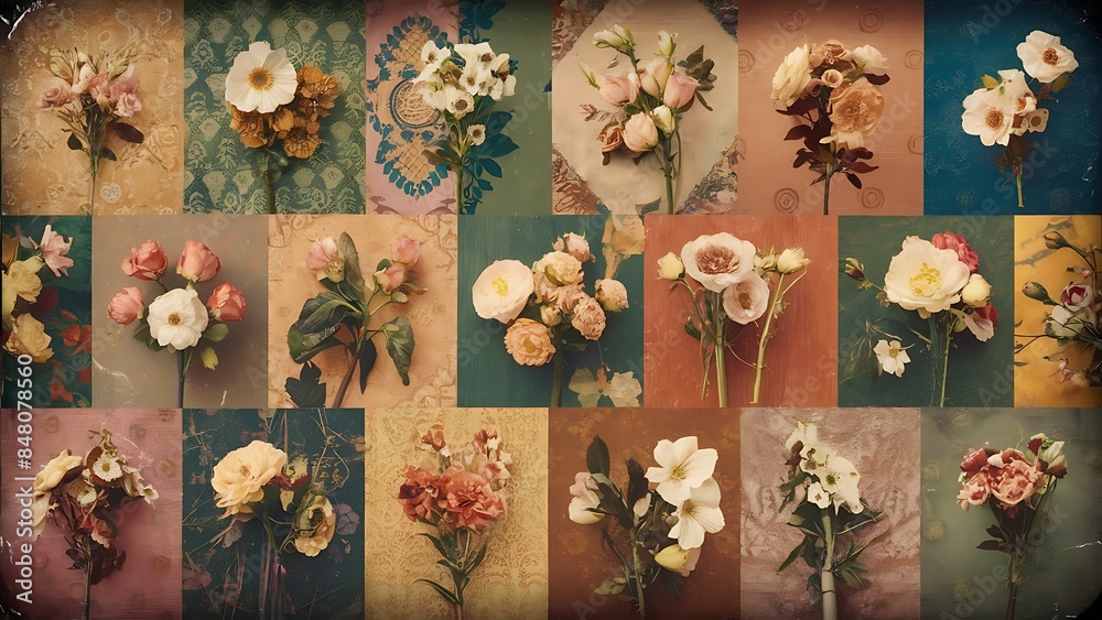 Vintage old flower backgrounds vintage effect style pictures Stock ...