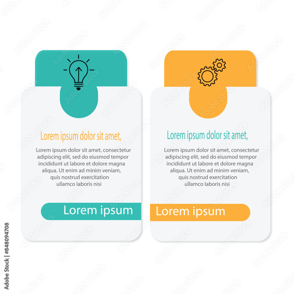 Vector Infographic label design template with icons and 2 options or ...