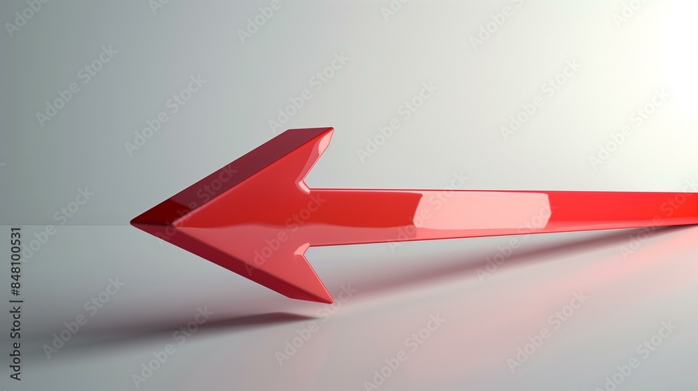 Red arrow pointing to left on white background, forward navigation ...