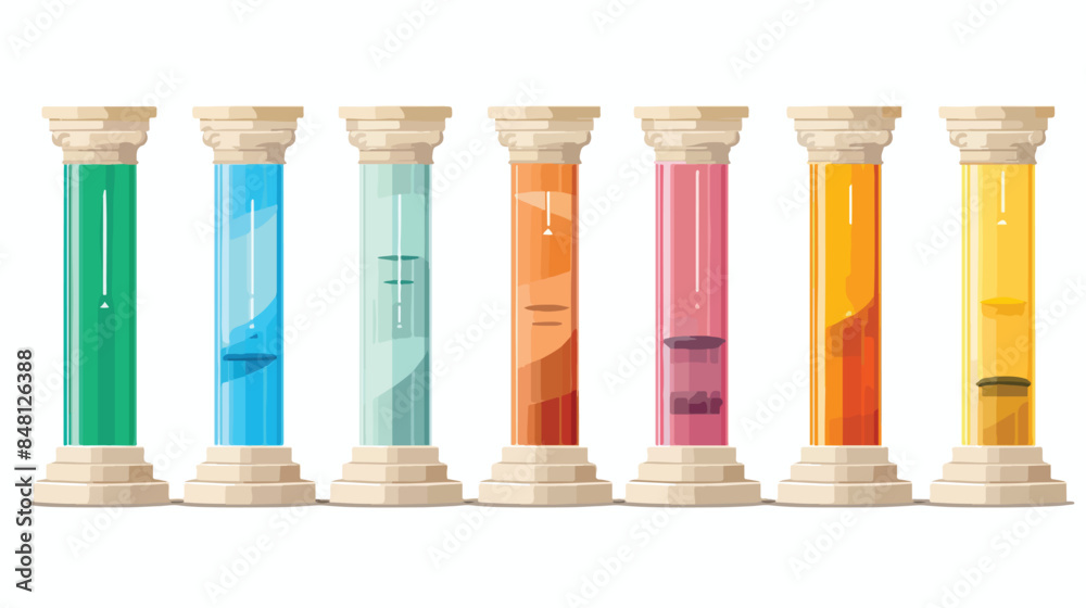Six pillars diagram. Clipart image isolated on whit Stock Vector ...