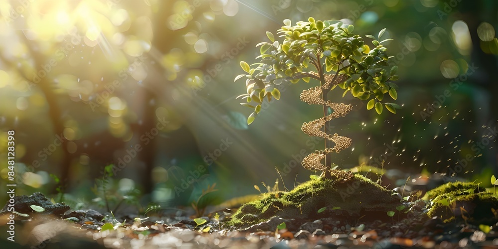 Visualize DNA transforming into a life tree uniting beings through ...