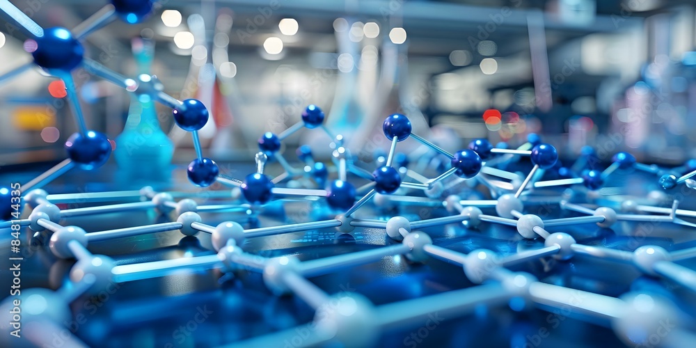 Interconnected Molecules Forming A Network In A Laboratory Setting Concept Chemistry Molecular