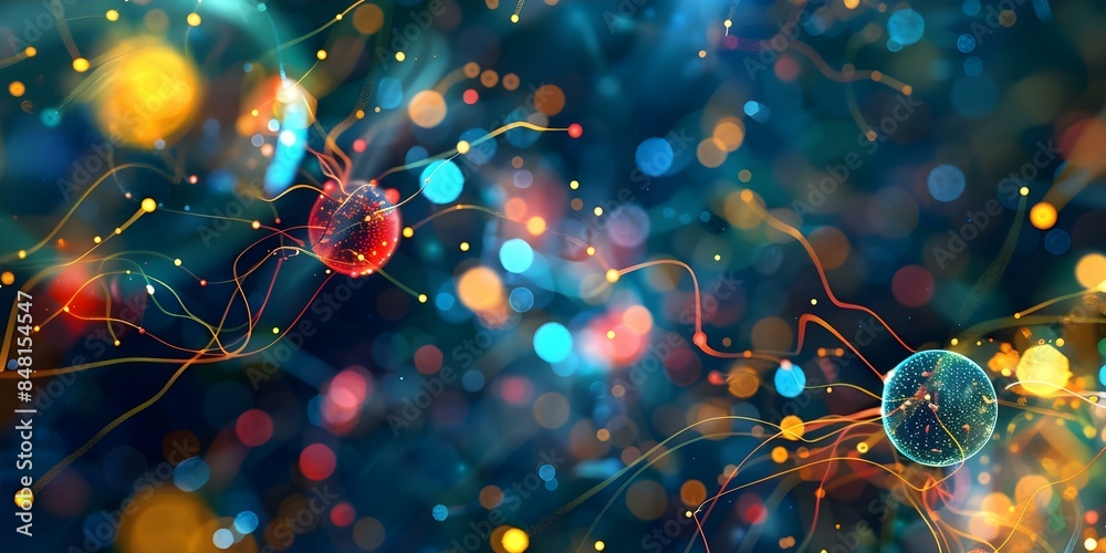 Colorful digital representation of cellular communication signaling ... Colorful digital representation of cellular communication signaling ...