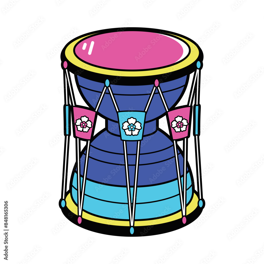 Vector Korean Traditional Musical Janggu drum Cartoon Illustration ...
