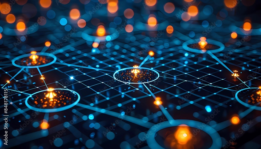 Digital Compliance Framework, A blueprint of interconnected nodes ...