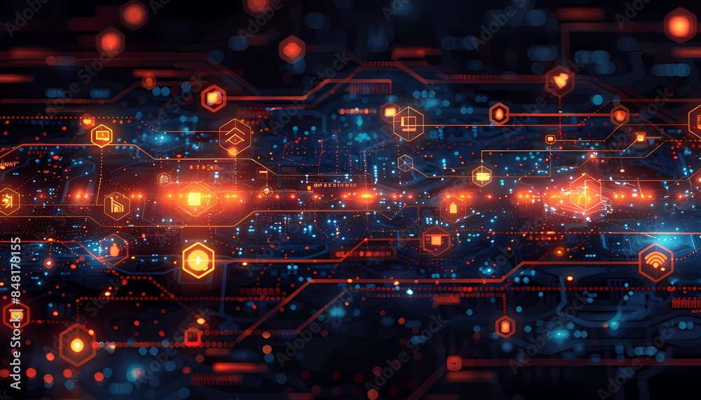 Digital Compliance Framework, A blueprint of interconnected nodes ...