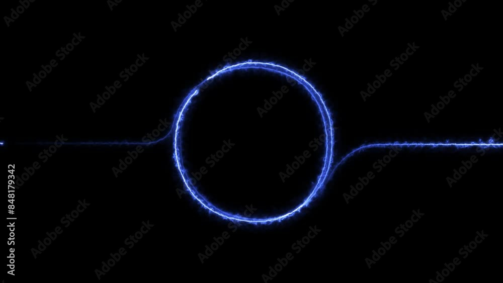 Neon round frame. Neon Circle. Glowing line. Blue neon ring. Line art ...