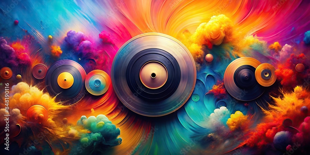ภาพประกอบสต็อก Colorful abstract music album cover design for ...