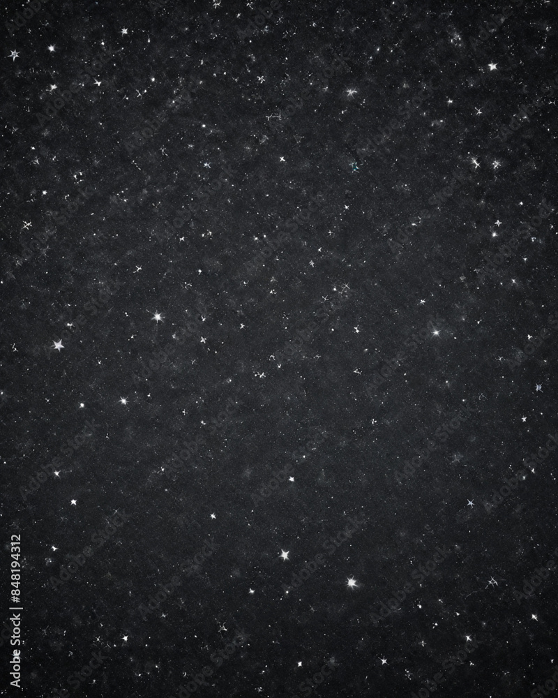 pure black background, overlay of twinkling silver stars footer section ...