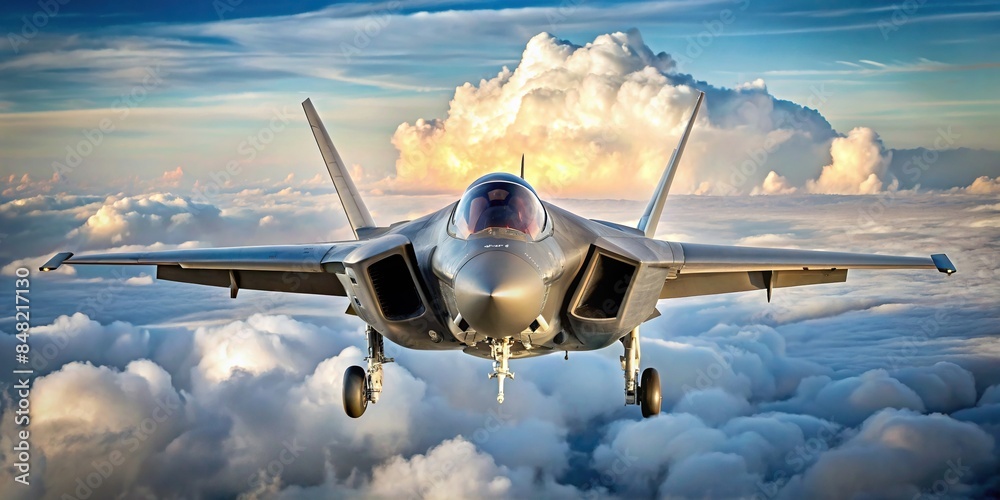 High-speed jet f35 flying in tight formation, fighter jet, aviation ...