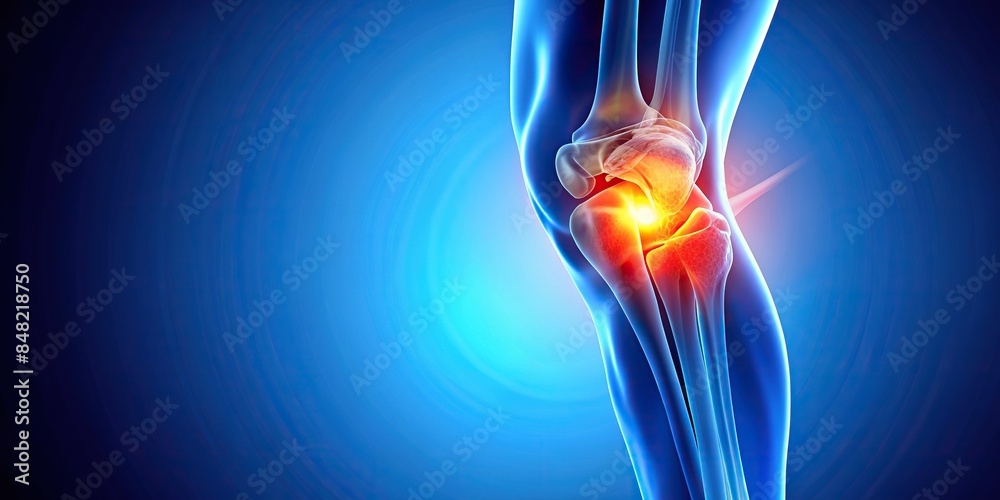 Painful knee joint with tendon problems and inflammation , knee, joint ...
