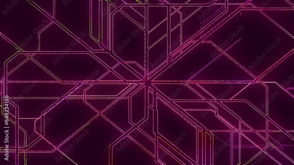 Abstract animated colored lines on a dark background. Growing public ...