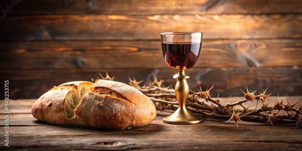 Holy Communion symbolizing the holy blood and flesh of Jesus Christ ...