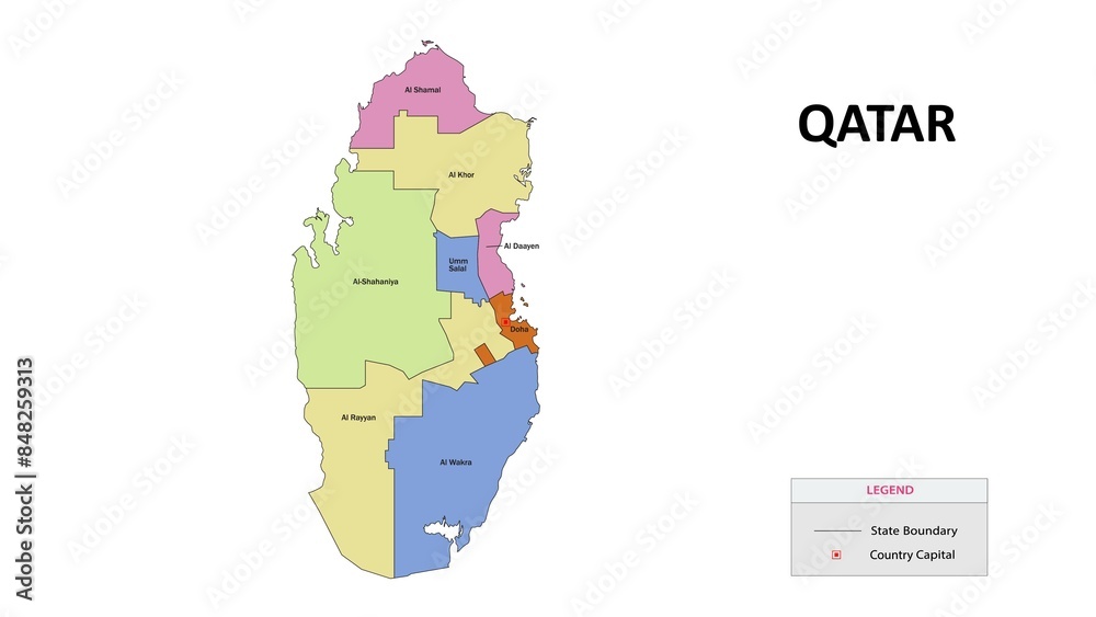 Qatar Map. State and union territories of North Korea. Detailed ...