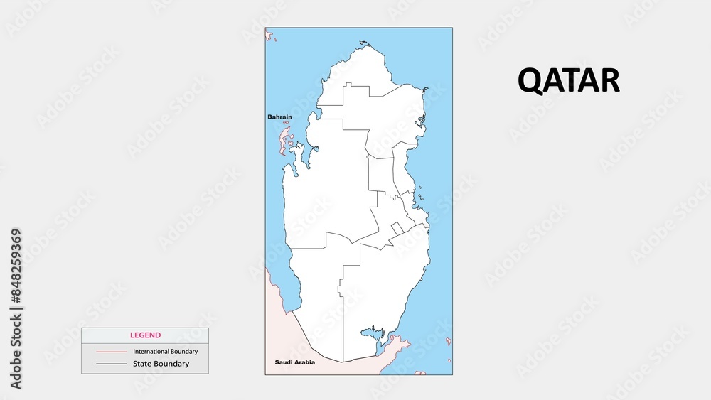 Qatar Map. States map of North Korea. Political map of Qatar with ...