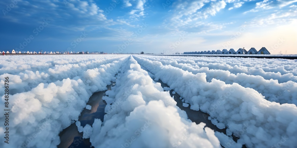 How white salt is produced at a sea salt farm through sea water ...