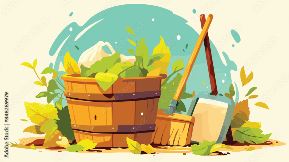 Yard Waste concept icon. Clipart image isolated on vector de Stock ...