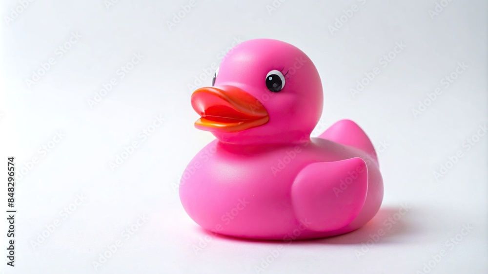 Pink rubber ducky on a white background, rubber ducky, pink, bath toy ...