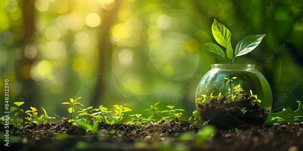 Promoting waste reduction. Concept Sustainable Lifestyle, Eco-Friendly ...