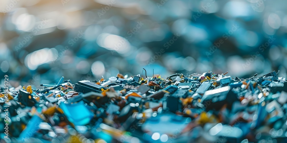 Visual representation of e-waste pile illustrating recycling and ...