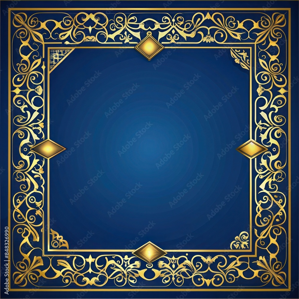 sophisticated graduation certificate border frame vector in blue and ...