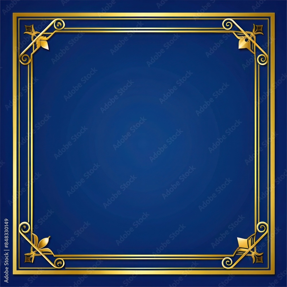 modern minimalist blue and gold graduation certificate vector border ...