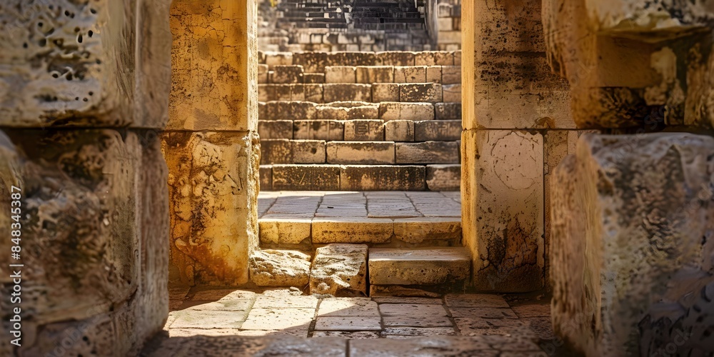 Jewish temple ruins observed on Tish BAv ninth day of Av. Concept ...