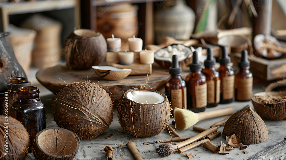 A Comprehensive Collection of Coconut-Based Products Stock Illustration ...